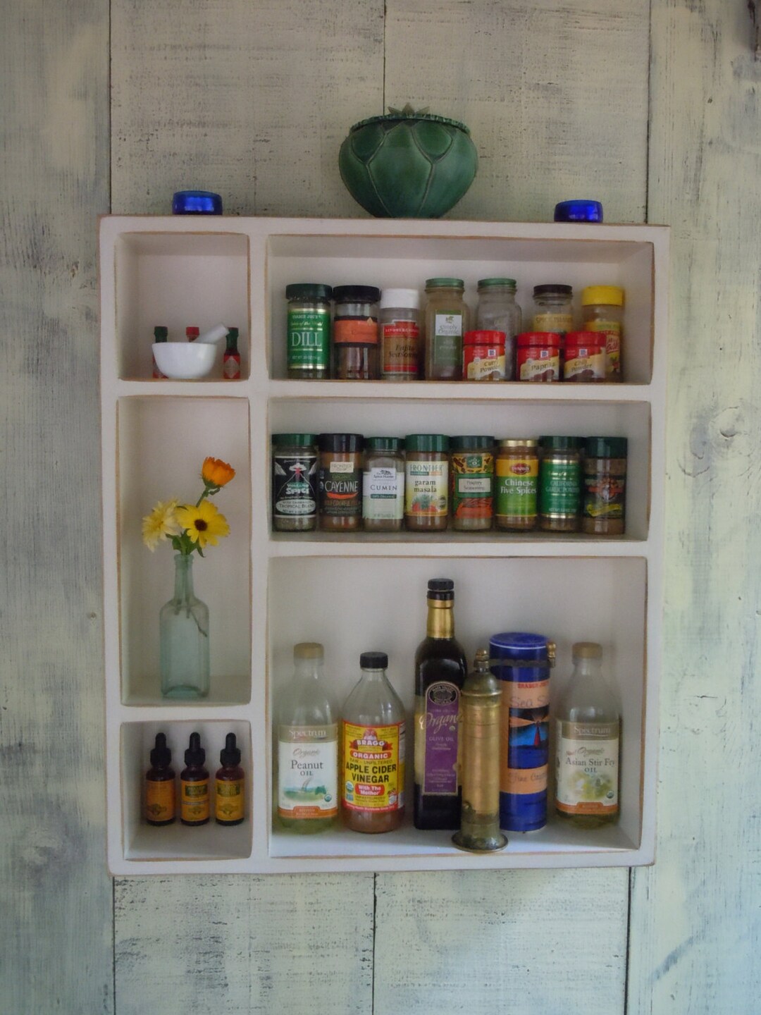 Kitchen Storage Cabinet-rustic Wall Cabinet - White Cabinet - Handmade ...