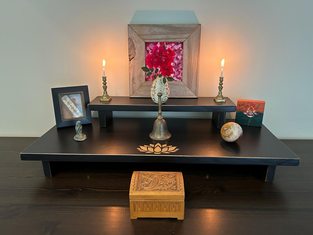 Handmade Reclaimed Wood Altar Table - Meditation Shrine, Spiritual ...