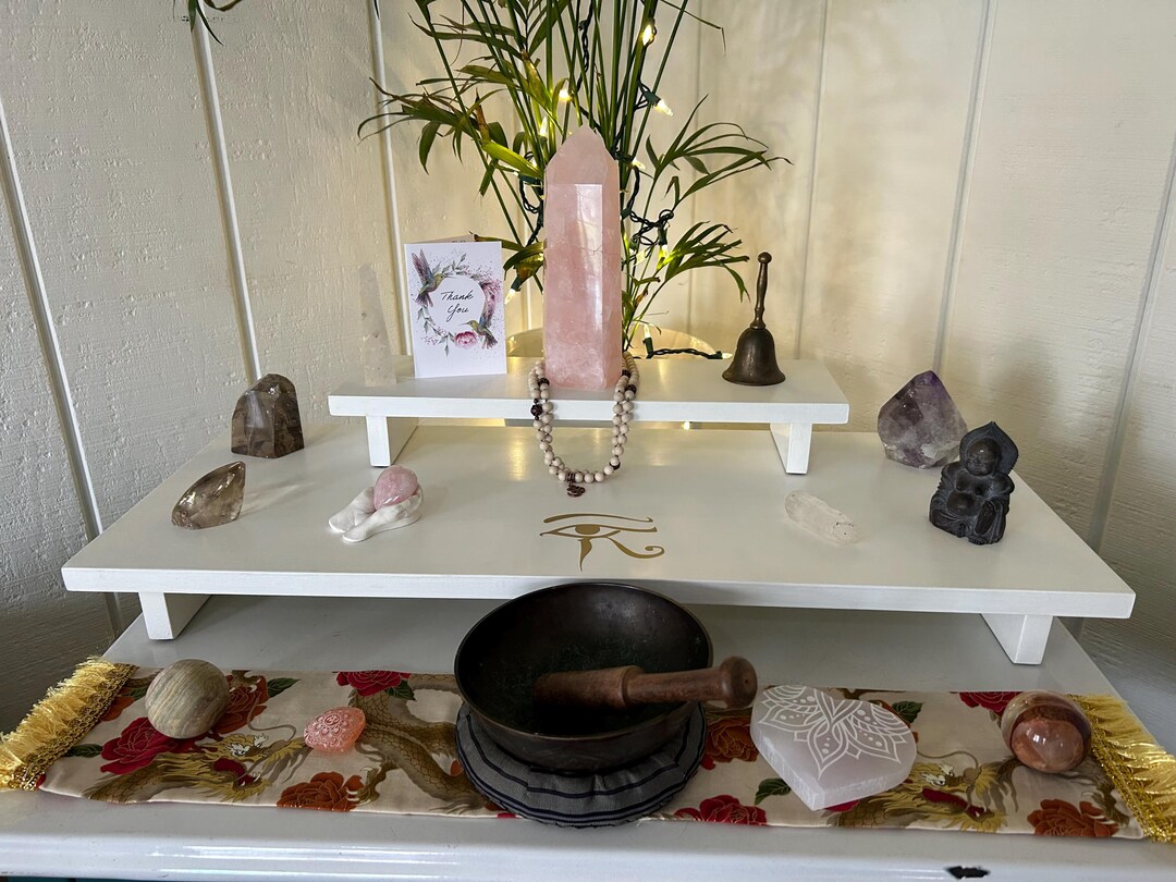 Handmade Reclaimed Wood Altar Table, Eye of Horus, 2 Tier - Etsy