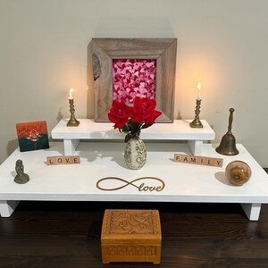 Handmade 2-tier Altar Table: Reclaimed Wood Meditation Shrine - Etsy