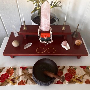Handmade 2-tier Altar Table: Reclaimed Wood, Infinity Symbol - Etsy