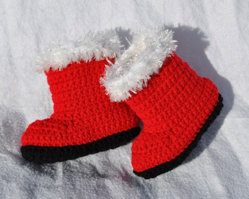 CROCHET PATTERN Santa Baby Booties - Etsy