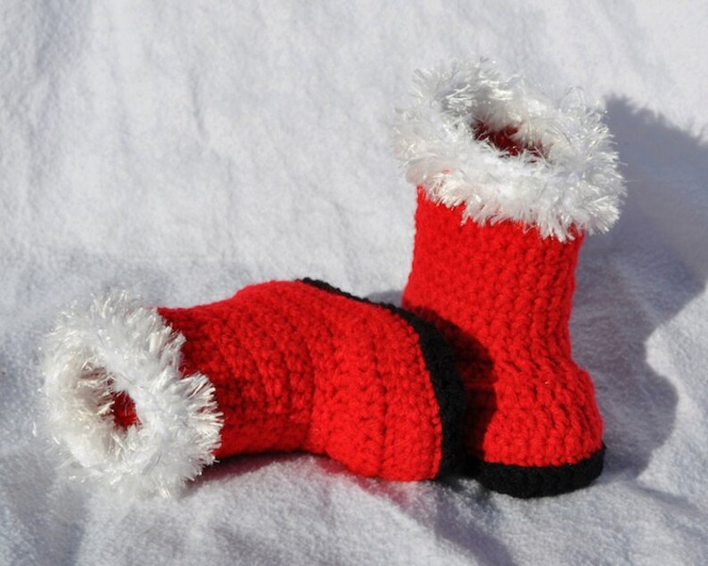 CROCHET PATTERN Santa Baby Booties - Etsy