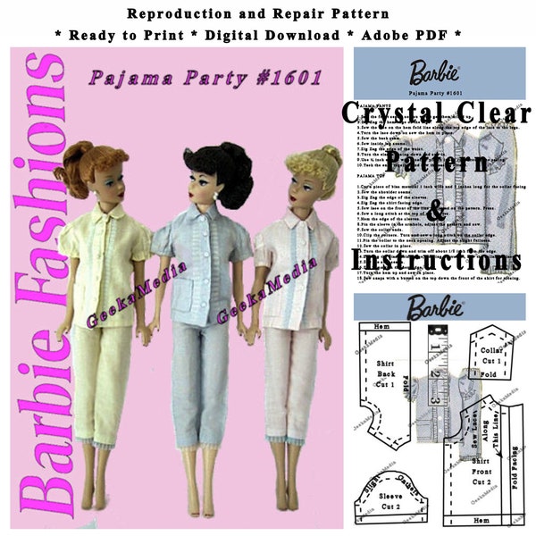 Barbie Patterns Pdf - Etsy