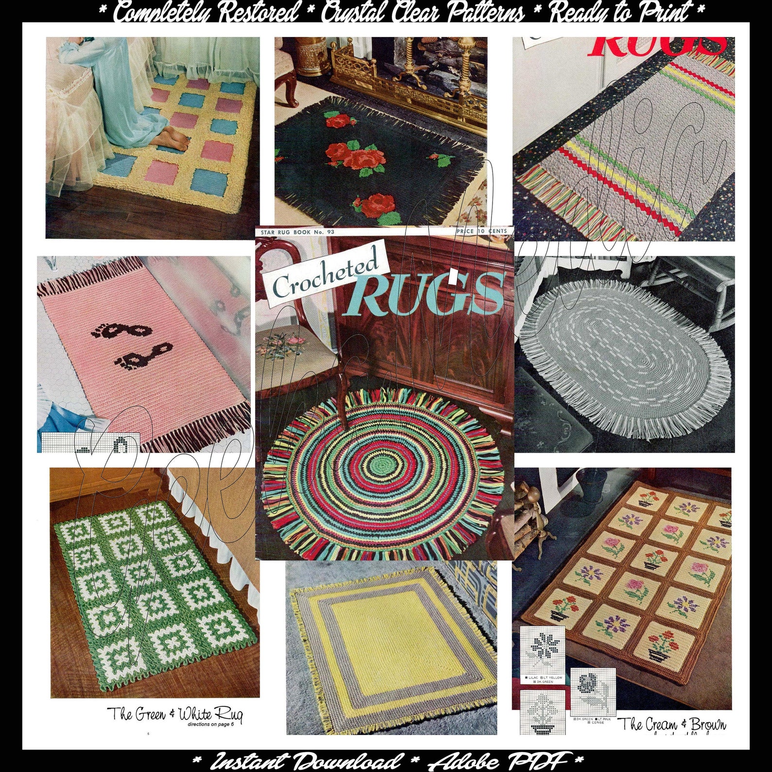 Crochet Patterns for Rugs in HD PDF - Etsy