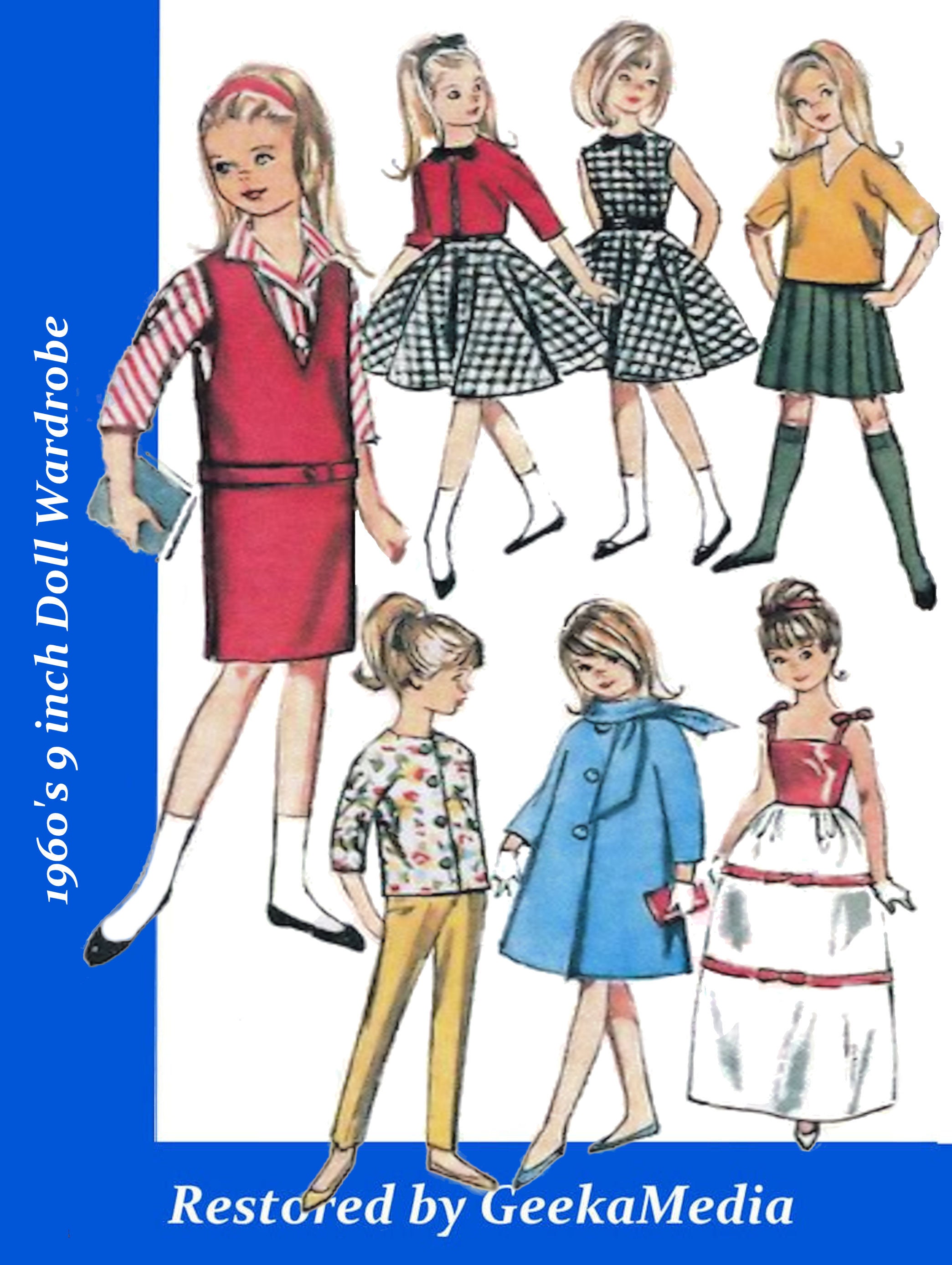 Kits & How To Butterick 3350 Skipper and Pepper 9 inch Teen Doll Sewing ...