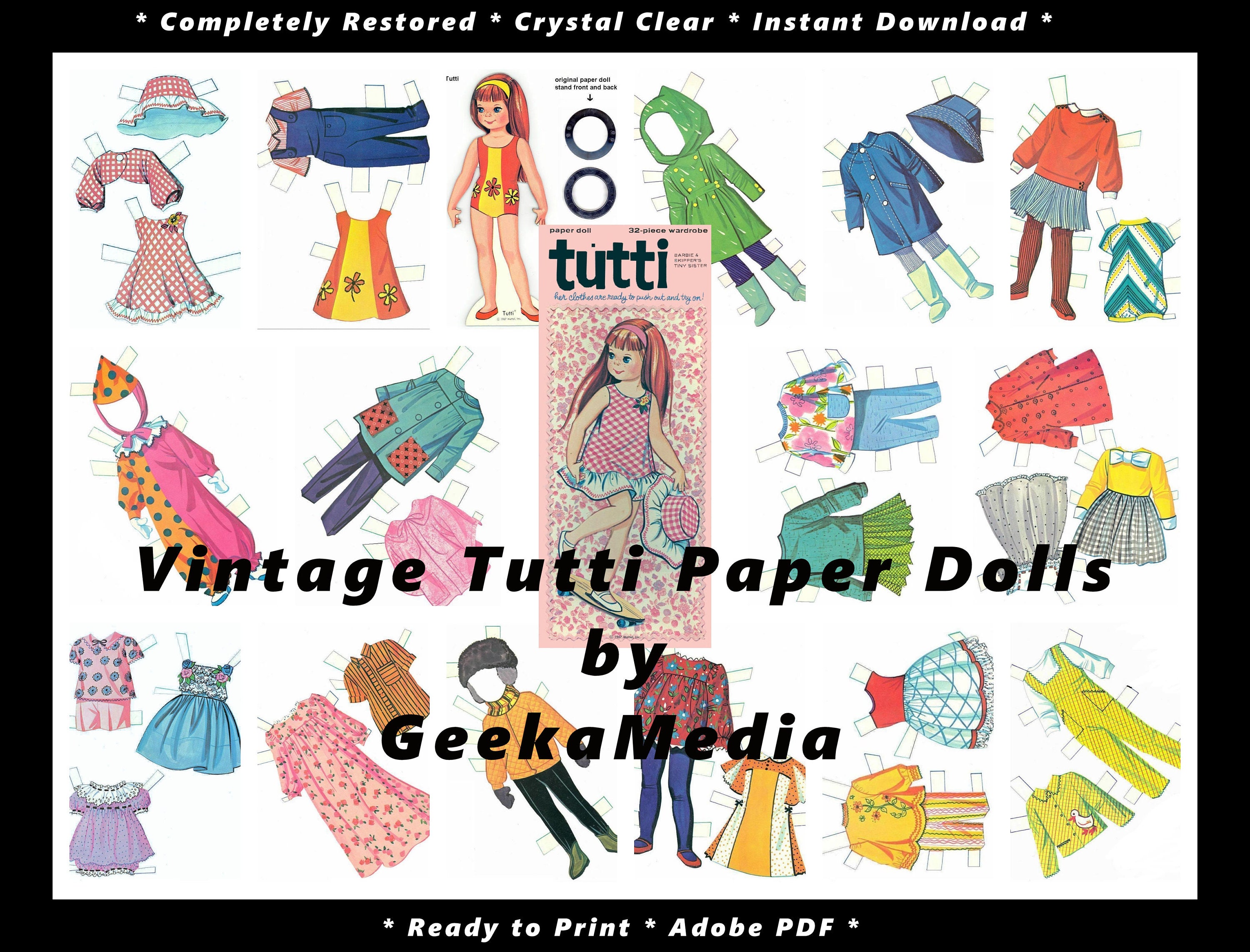 Barbie Paper Dolls Print And Play Paper Doll Book From 1963 Tutti Toy