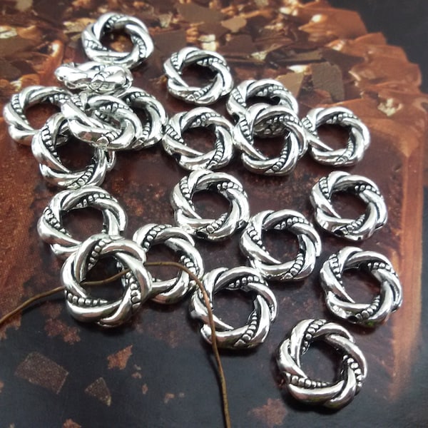 Antique Silver Circle Connectors - Etsy