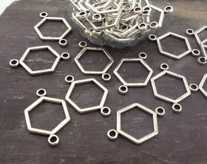 Honeycomb Silver Connectors,hexagon Connectors,honeycomb Silver Tone ...
