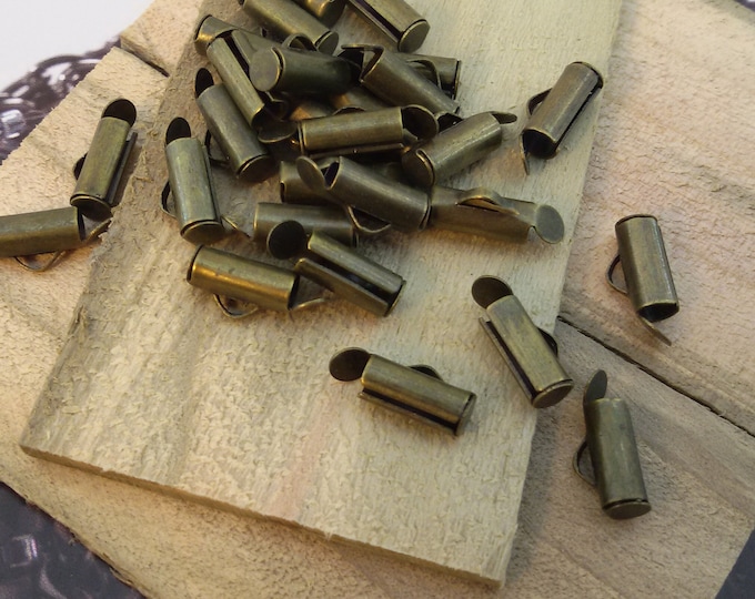 Cord End Crimp,bronze Tube Crimp Ends,slider Closing Connector,tube End ...