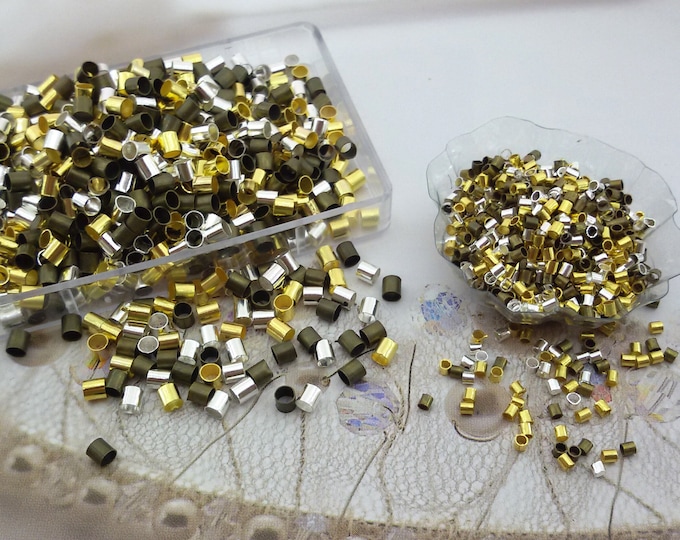 Cord End Crimp,bronze Tube Crimp Ends,slider Closing Connector,tube End ...