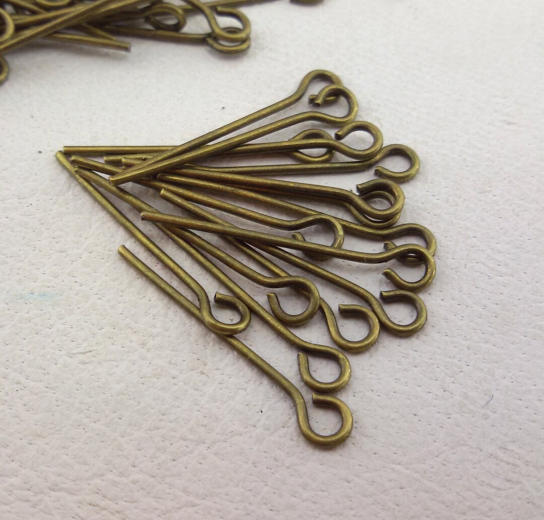 Eye Head Pin Antique Bronze,eye Head Pin for Bead,patina Bronze Eye ...