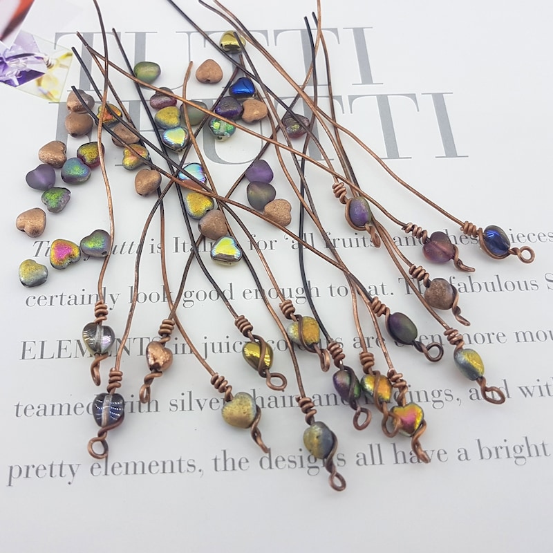 Copper Bead Earrings - Etsy