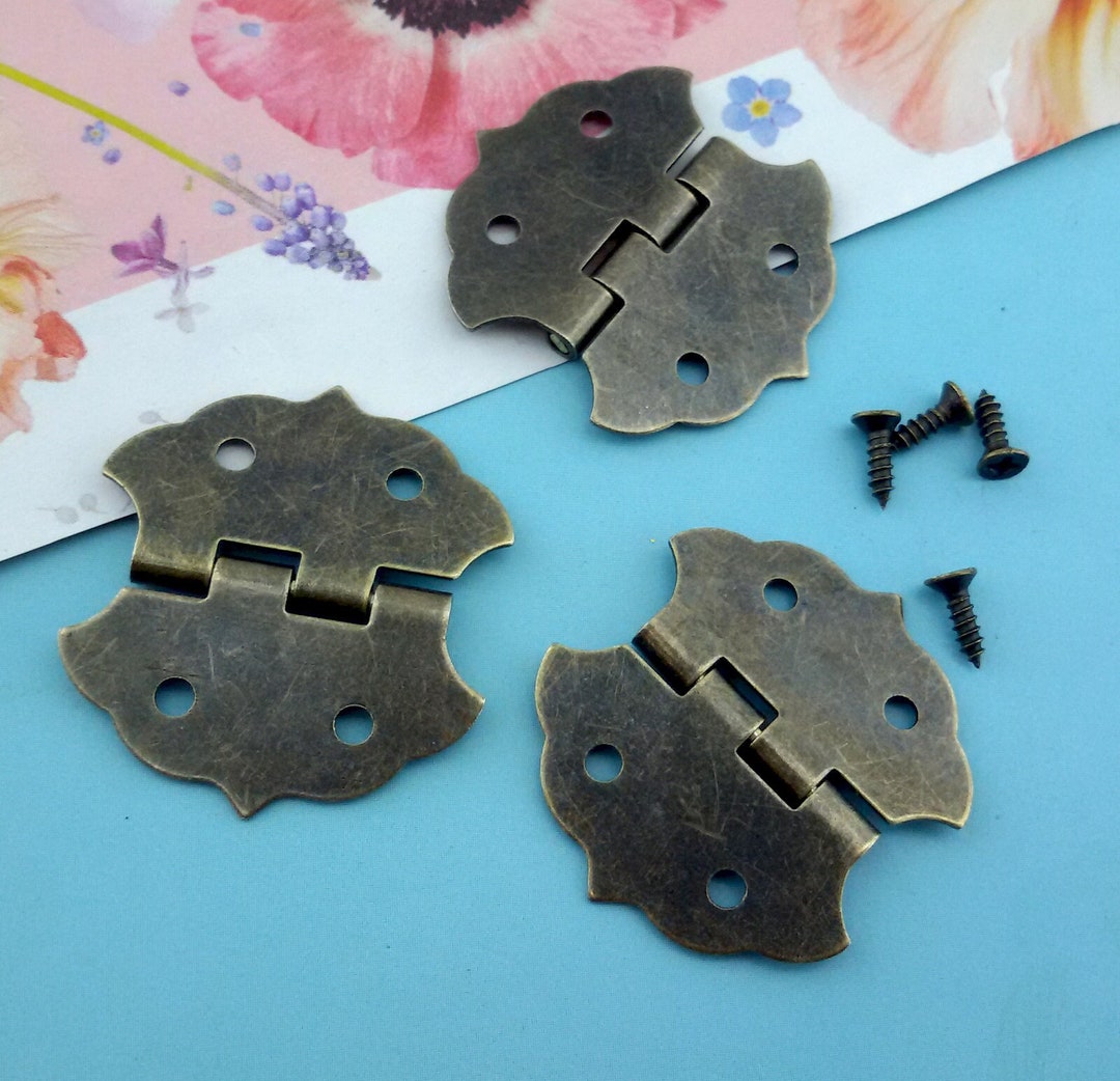 Small Metal Hinges,patina Metal Decorative Hinges,medieval Hinges,mini ...