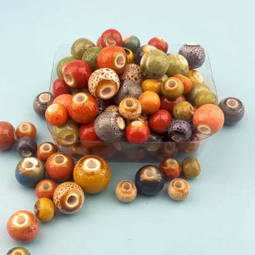 Multicolored Ceramic Beads,bulk Price Color Mix Ceramic Beads,big Hole ...