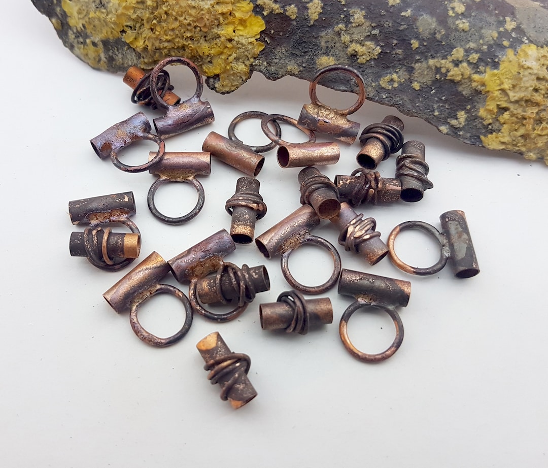 Patina Copper Beads,antiqued Copper Bail Beads,antiqued Metal Connector ...