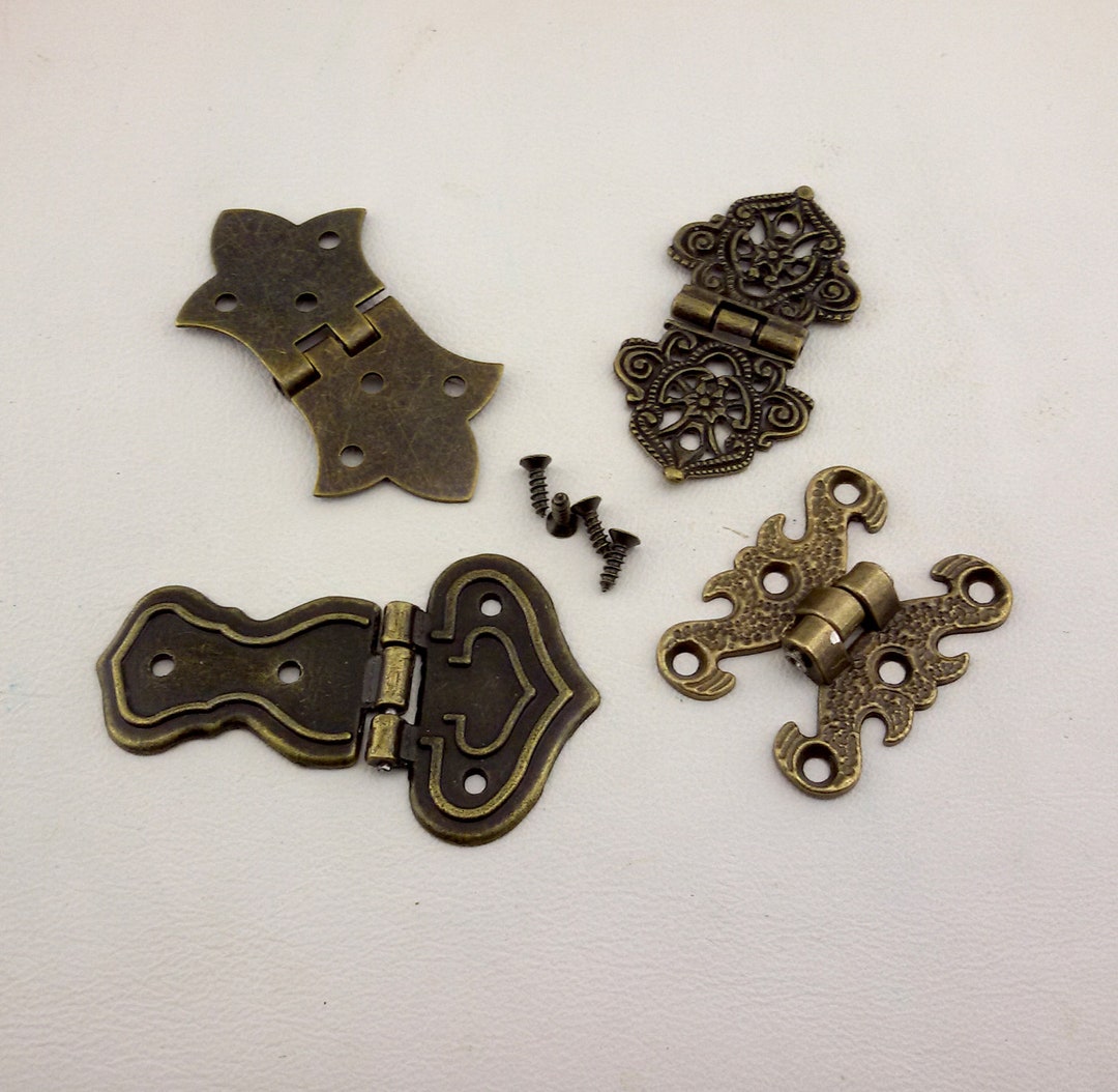 Decorative Hinges,vintage Decor Metal Hinges,ornate Medieval Hinges ...
