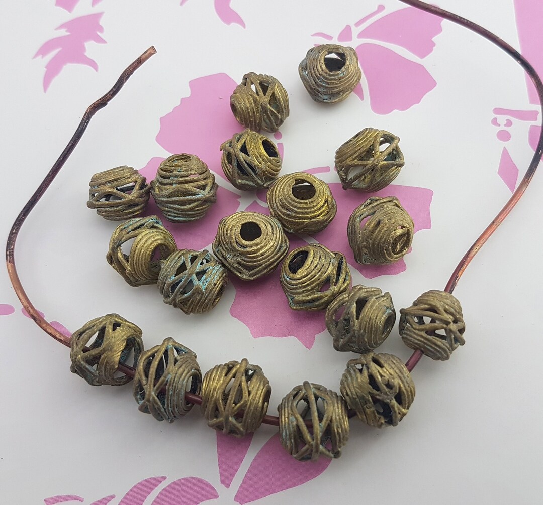 Traditional African Brass Beads,lost Wax Recycled Brass Beads,intricate ...