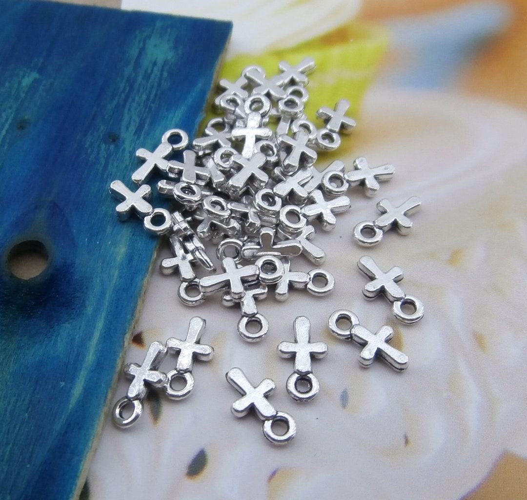 Tiny Cross Silver Charms,cross Charm,religious Charm for Bracelet,cross ...