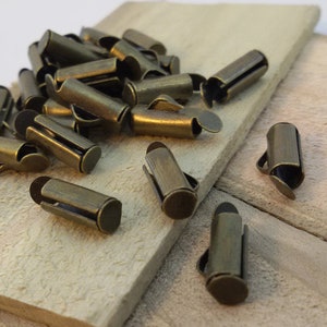 Cord End Crimp,bronze Tube Crimp Ends,slider Closing Connector,tube End ...