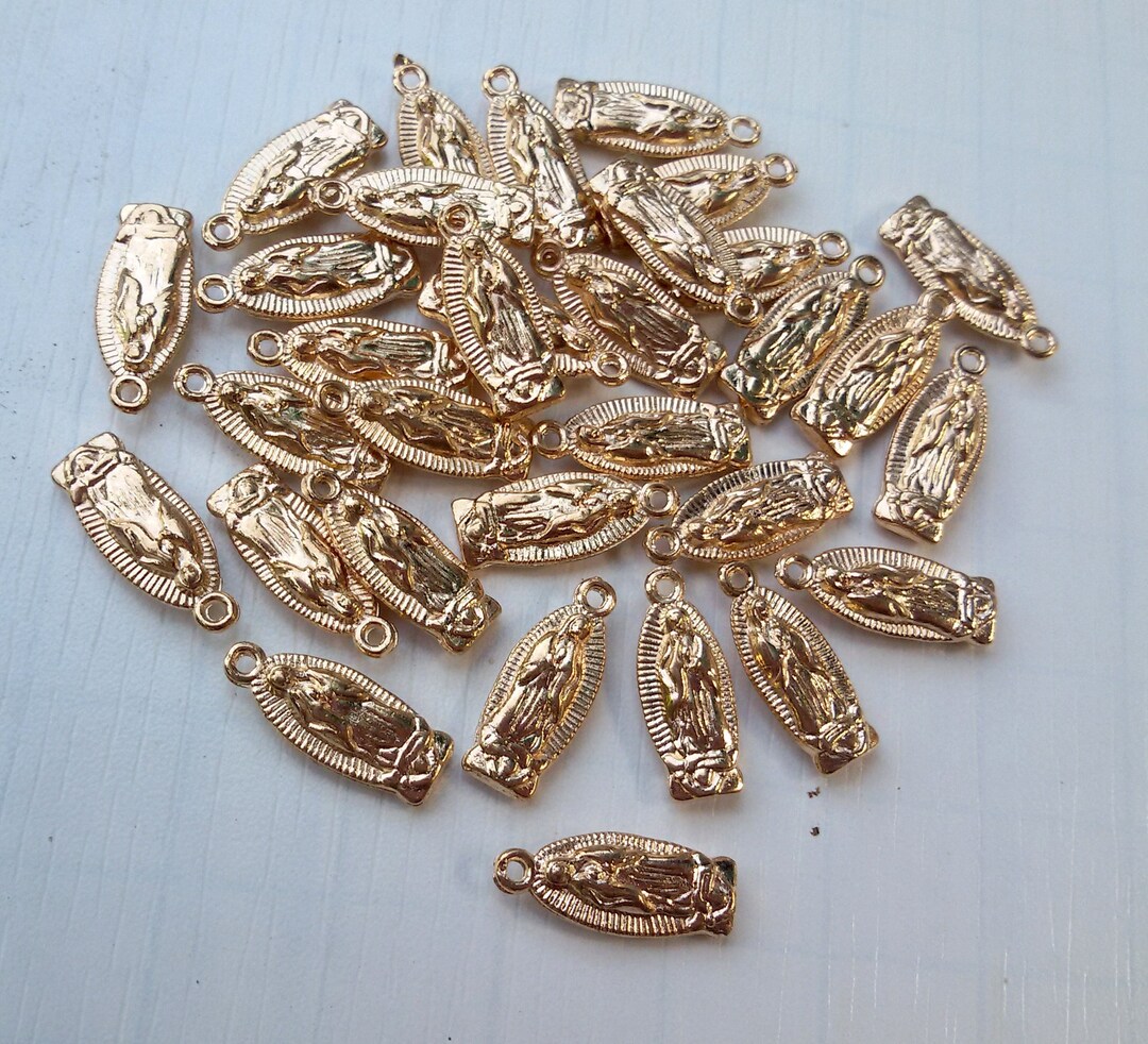Virgin Mary Charms,religious Gold Color Charm,blessed Mother Gold Charm ...