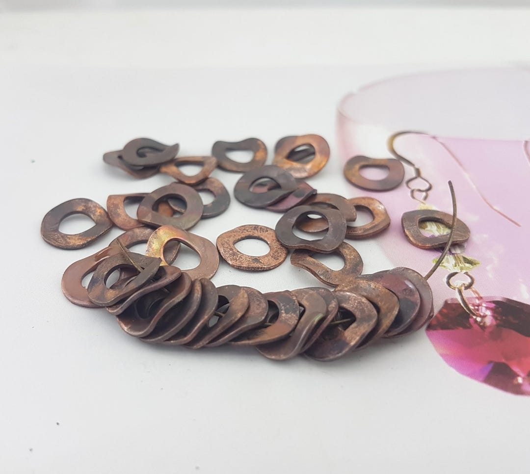 Patina Copper Vavy Rings,antiqued Copper Jewelry Rings Connectors,12 Mm ...