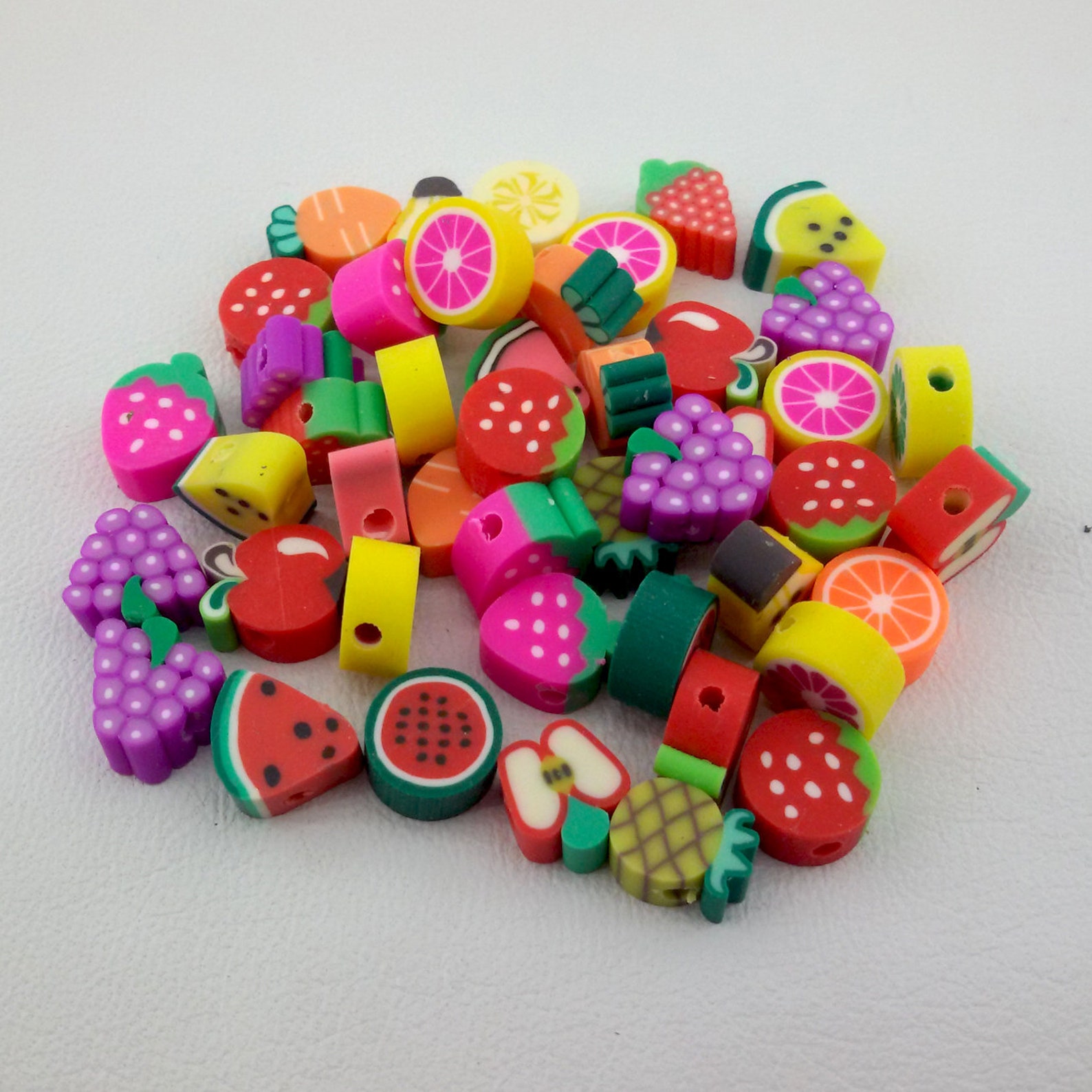 Fruit Shape Beads,colorful Fruits Beads,fruit Polymer Clay Beads,kids ...
