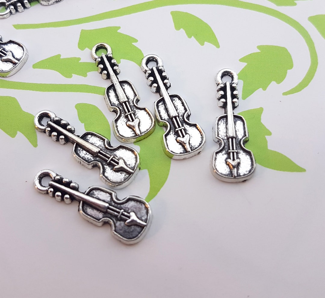Antique Silver Tone Violin Charms,music Lovers Violin Charm,violin ...