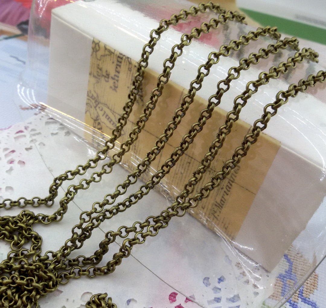 Bronze Colour Jewelry Chain,antique Bronze Tone Metal Necklace Chain,2 ...