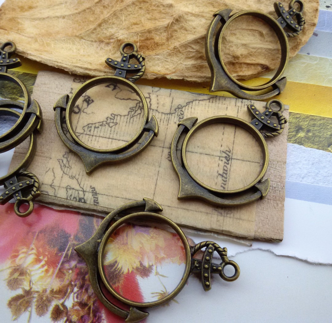 Open Frame Pendant,antique Bronze Tone Open Bezel Pendant,resin Filling ...