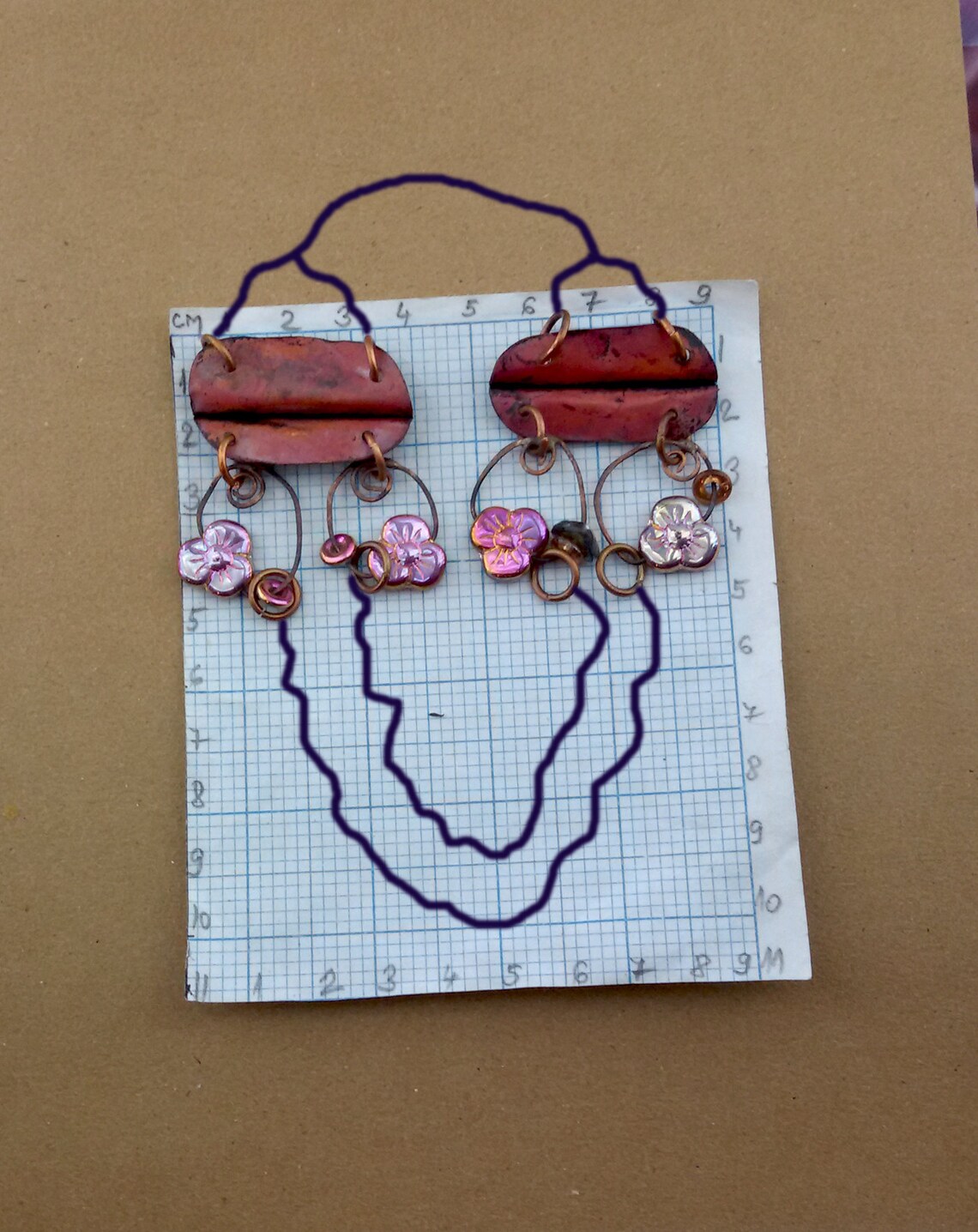 Antiqued Copper Connectors,antique Copper and Glass Beads Pendants ...