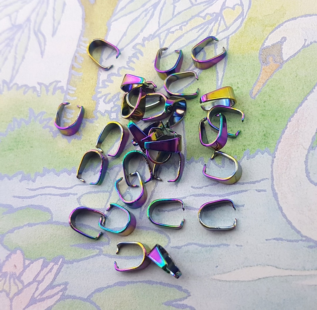 Steel Pinch Clip Bails Rainbow Color,electroplated Pinch Bail Clip-on ...