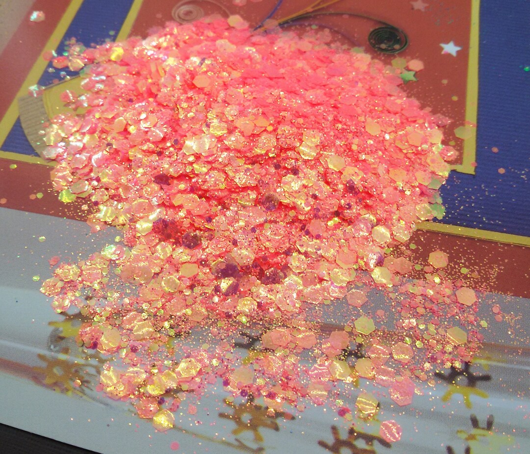 Pink Glitter Flakes,hexagon Shinning Flakes and Fine Resin Glitter,nail ...