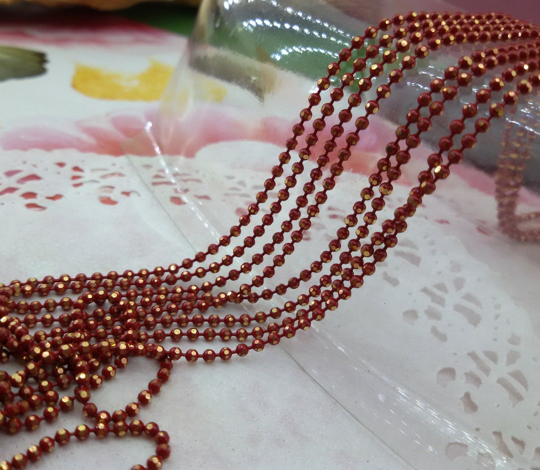 Red Ball Chain,red Color Necklace Ball Chain,thin 1.5 Mm Jewelry Red ...