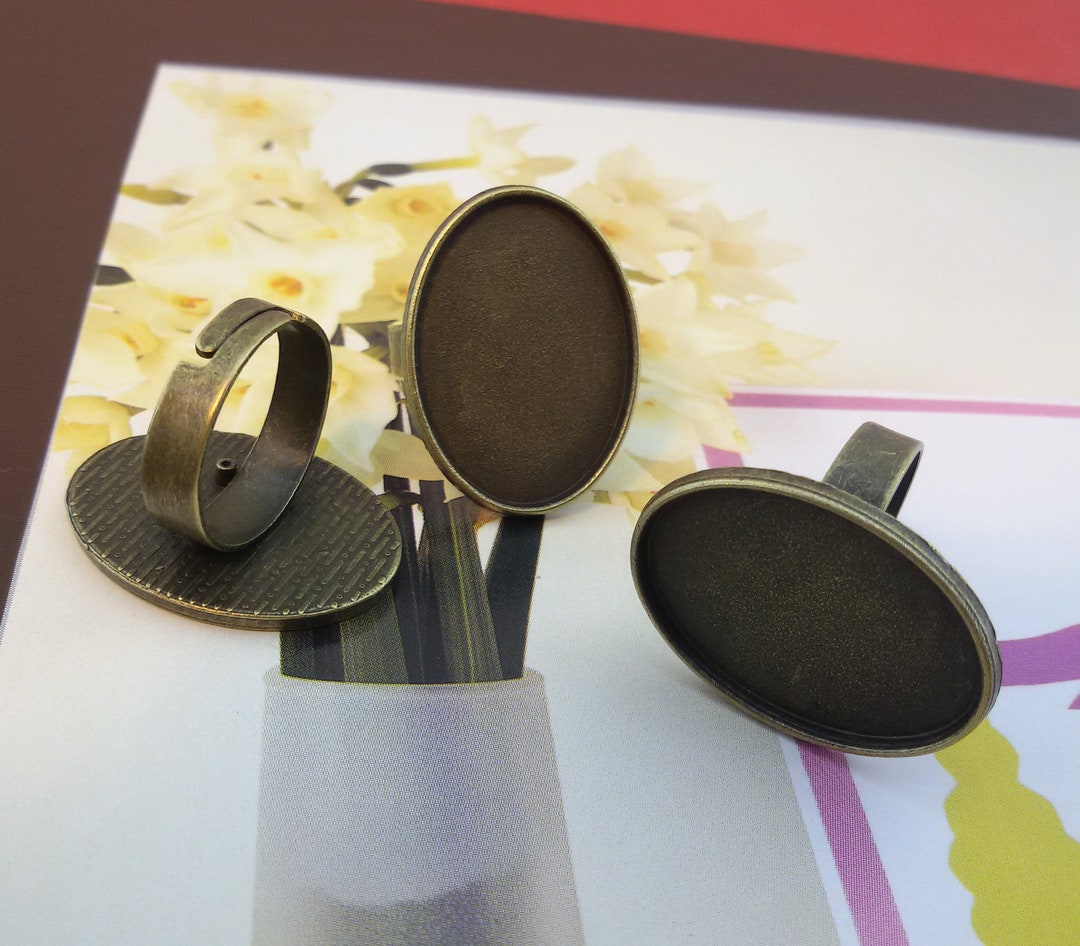 Ring Oval Setting,ring Base Antique Brass Tone Setting,ring Oval Base ...