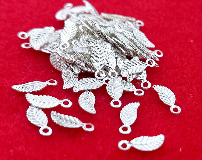 Tiny Silver Leaves Charms,silver Tone Charms for Earrings,20 Leaves ...