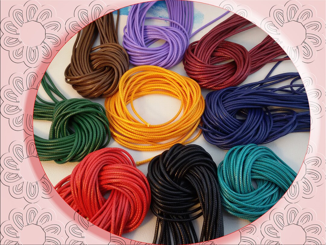 Colorful Waxed Cotton Cord,macrame Cord,waxed Thread,2 Mm Wax Cord ...