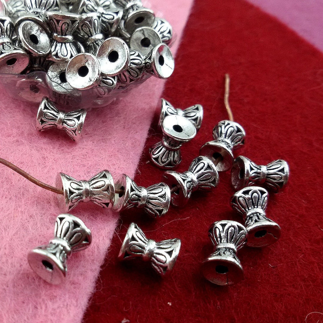 Antiqued Silver Color Decorative Metal Beads,cone End Silver Tone Bead ...