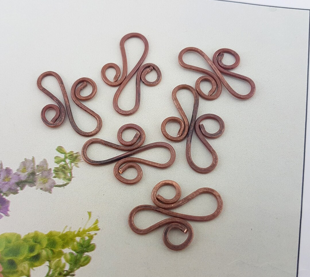 Snake Shape Copper Links,patina Hammered Copper Wire Links,antiqued ...