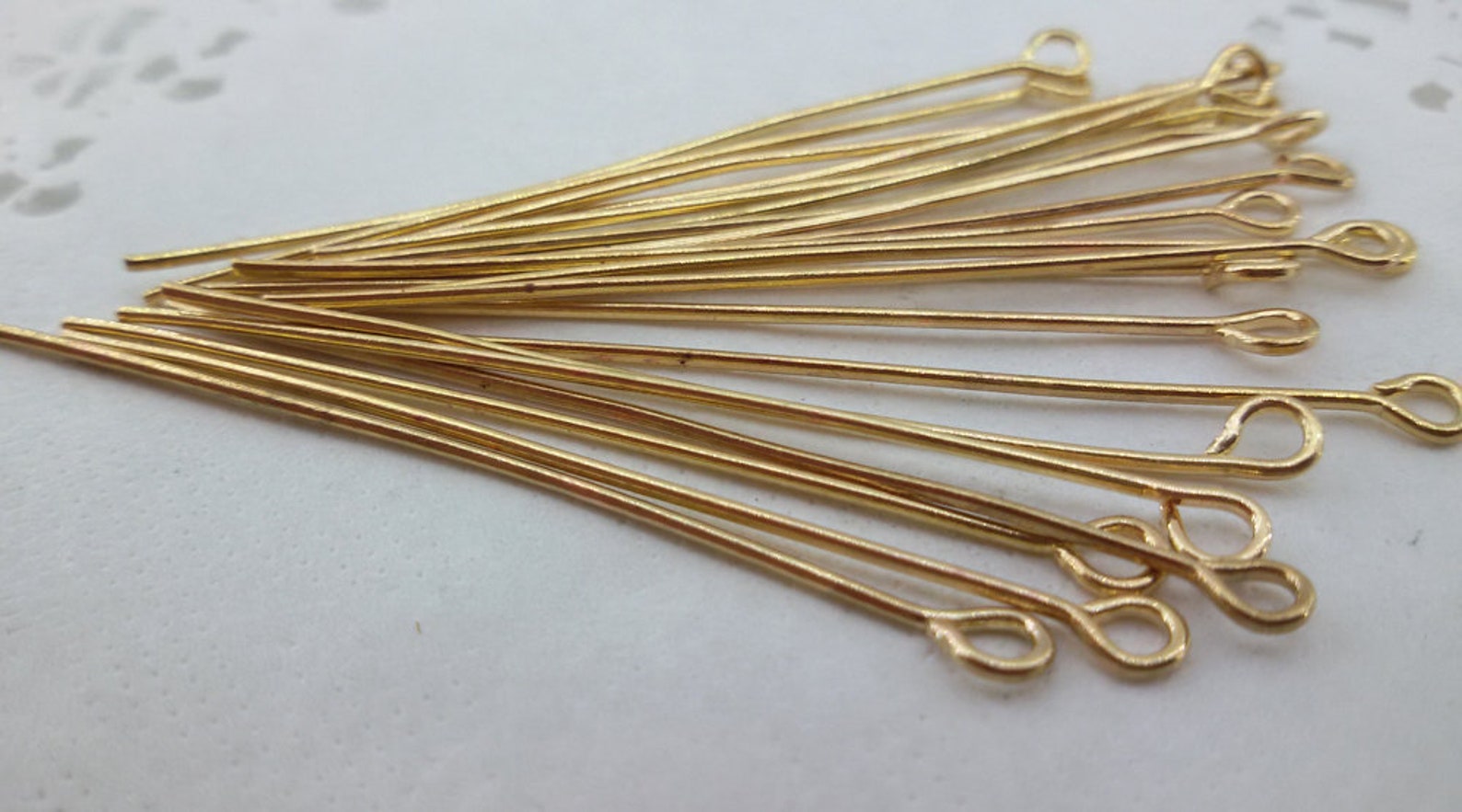 Eye Head Light Gold Pin,eye Head Pin for Bead,kc Gold Eye Head ...
