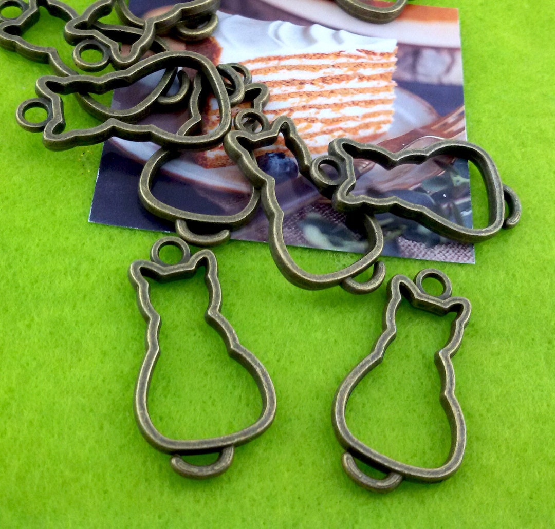 Resin Filling Cat Pendants,open Frame Pendant,open Back Bezel Pendant ...