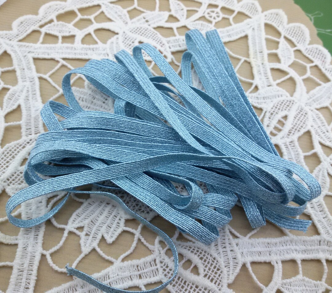 Elastic Lurex Ribbon,elastic Blue Band,6 Mm Elastic Blue Ribbon ...