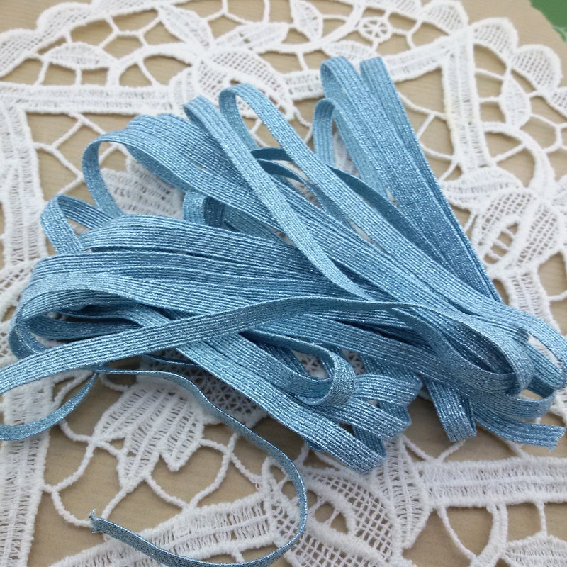 Metallic Blue Elastic - Etsy UK