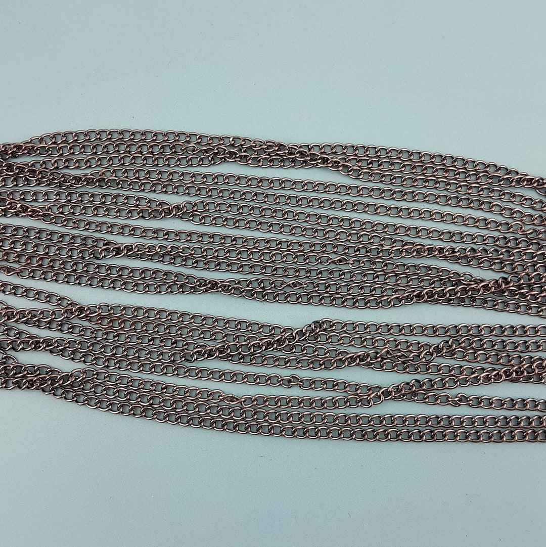 Gun Metal Jewelry Open Cable Chain,gun Black Necklace Chain,twist Link ...