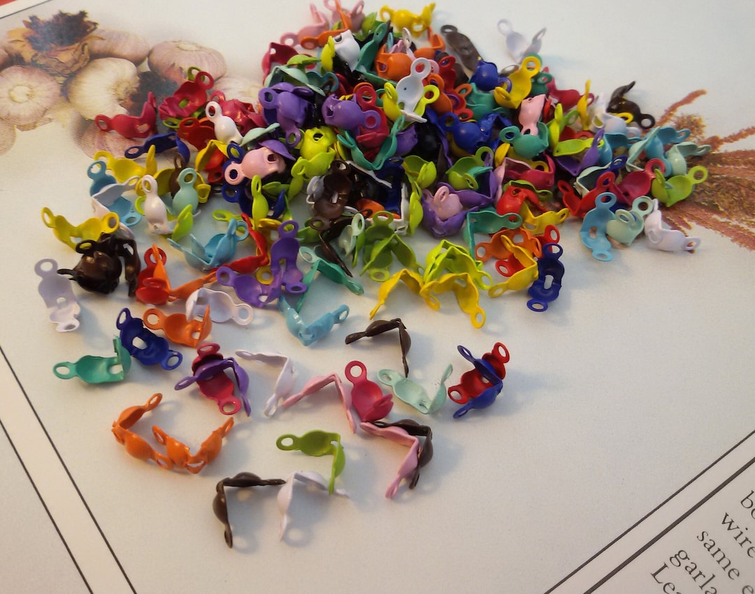 Calottes Crimps,colorful Clams Fastenings,multicolored Crimp Bead,small ...
