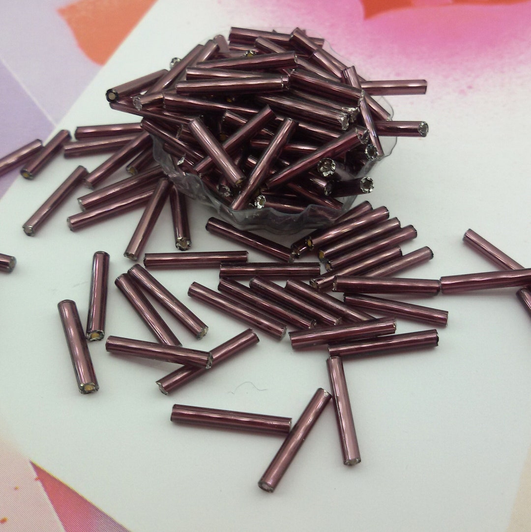 Wine Tube Glass Beads,wine Colour Bugle Sewing Bead,long Glass Beads ...