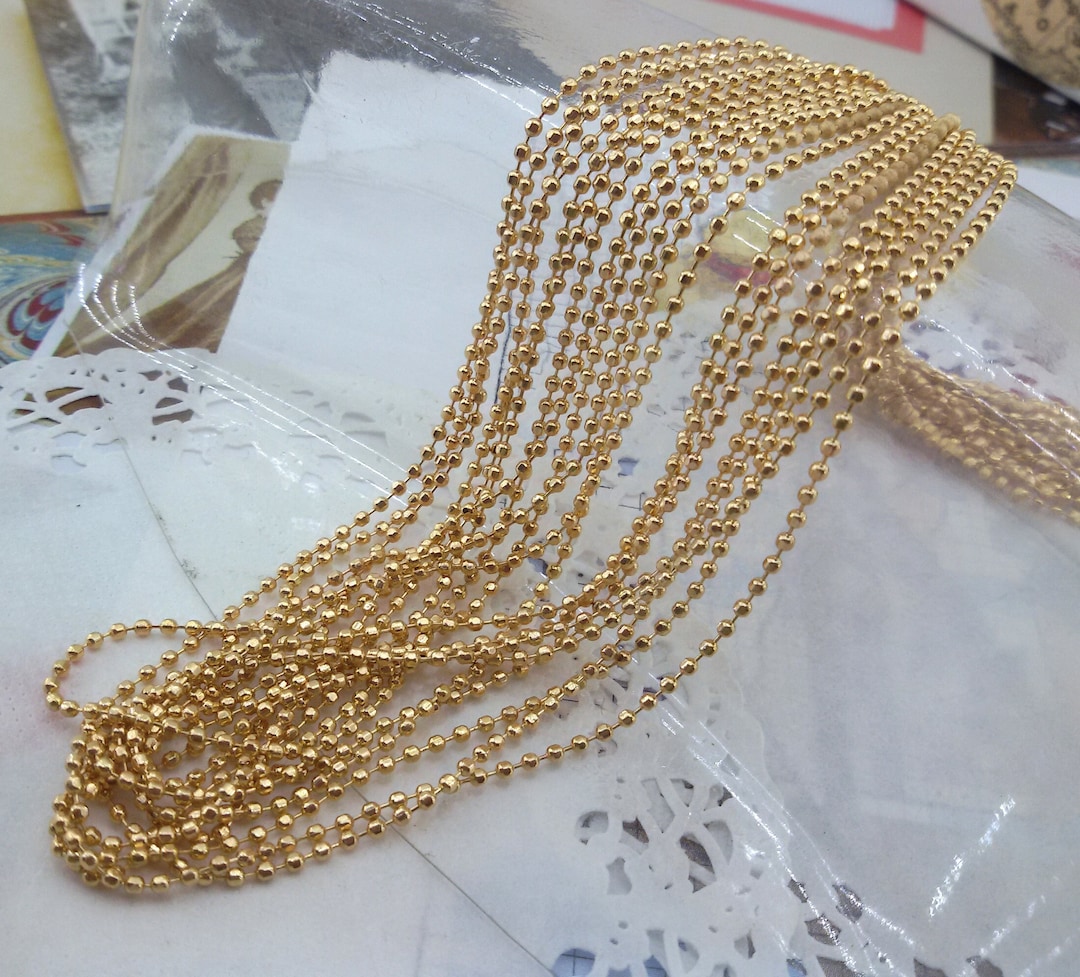 Gold Tone Ball Chain,gold Tone Metal Necklace Ball Chain,1.5 Mm Jewelry ...