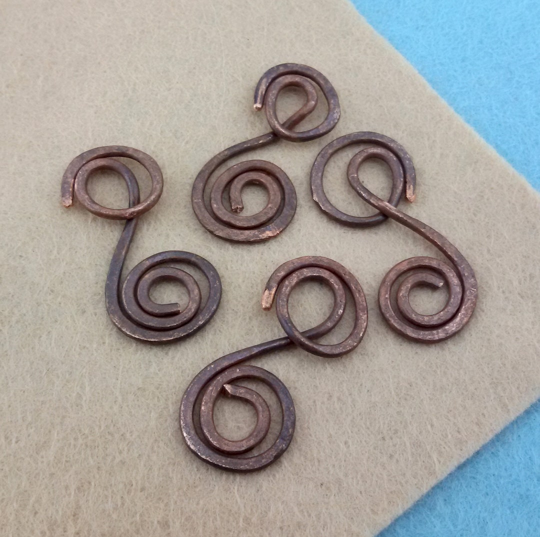 Copper Swirls,earrings Copper Links,copper Connectors,copper Spiral ...