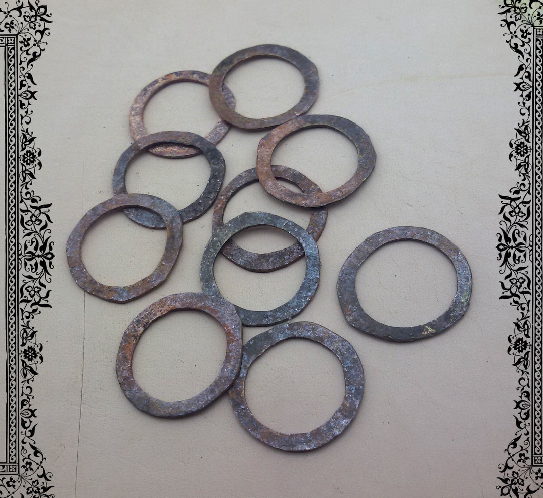 Patina Copper Large Rings,antiqued Copper Rings Connectors,20 Mm Closed ...