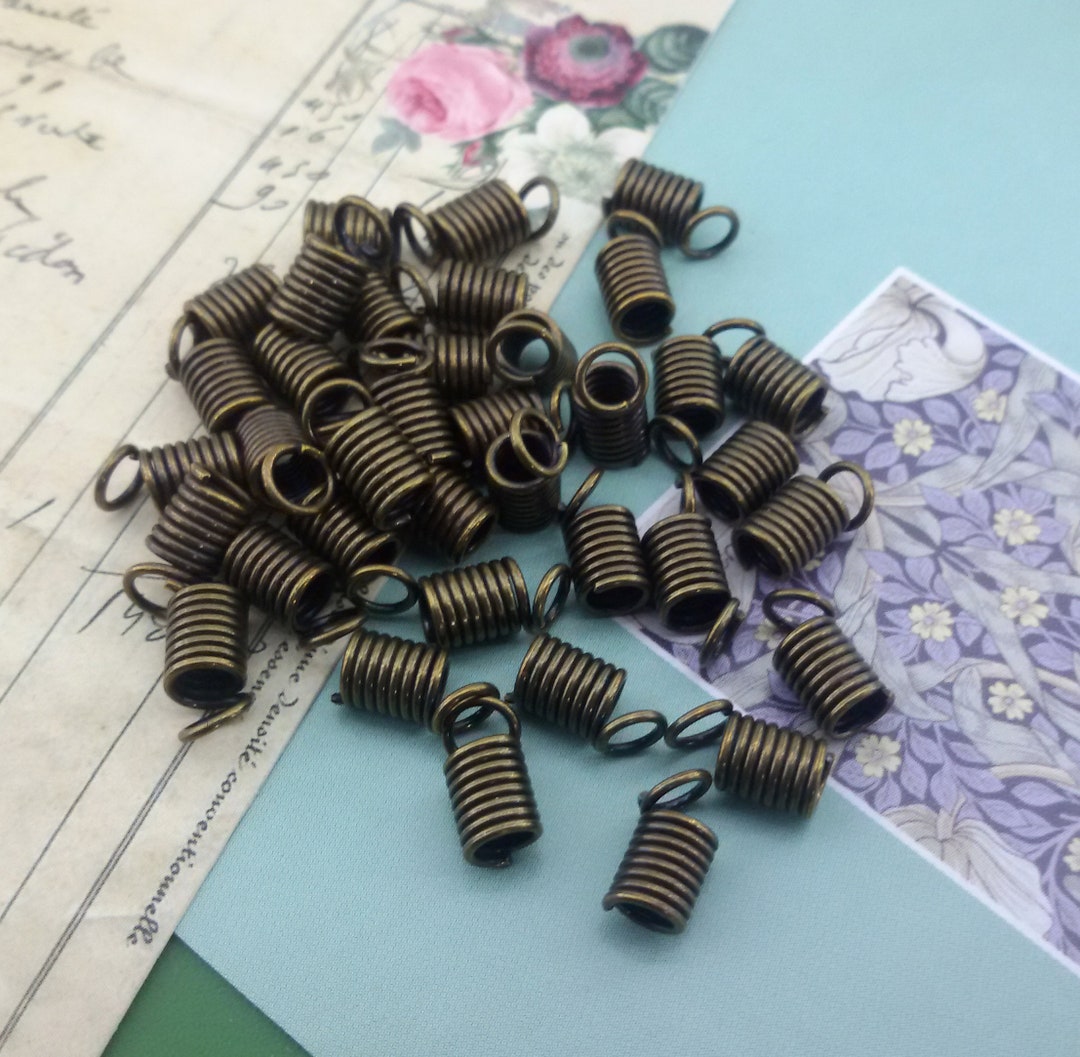 Antique Bronze Crimping Coils for Necklace,crimp Coil End,bronze Spring ...